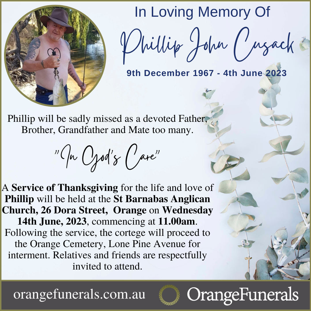 Phillip John Cusack | Orange Funerals