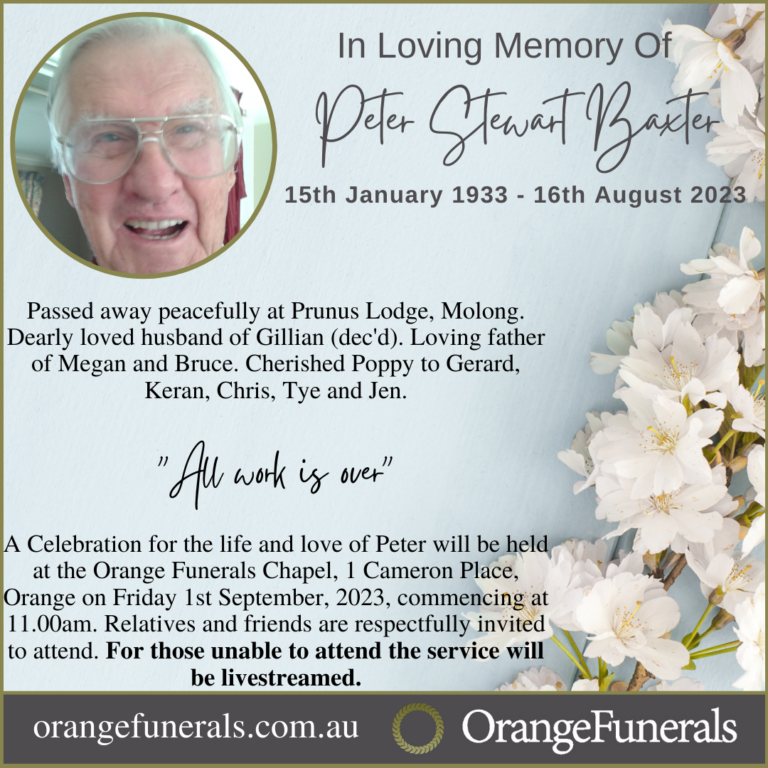 Current Funerals | Orange Funerals