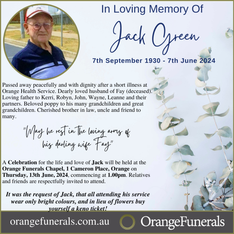 Current Funerals | Orange Funerals
