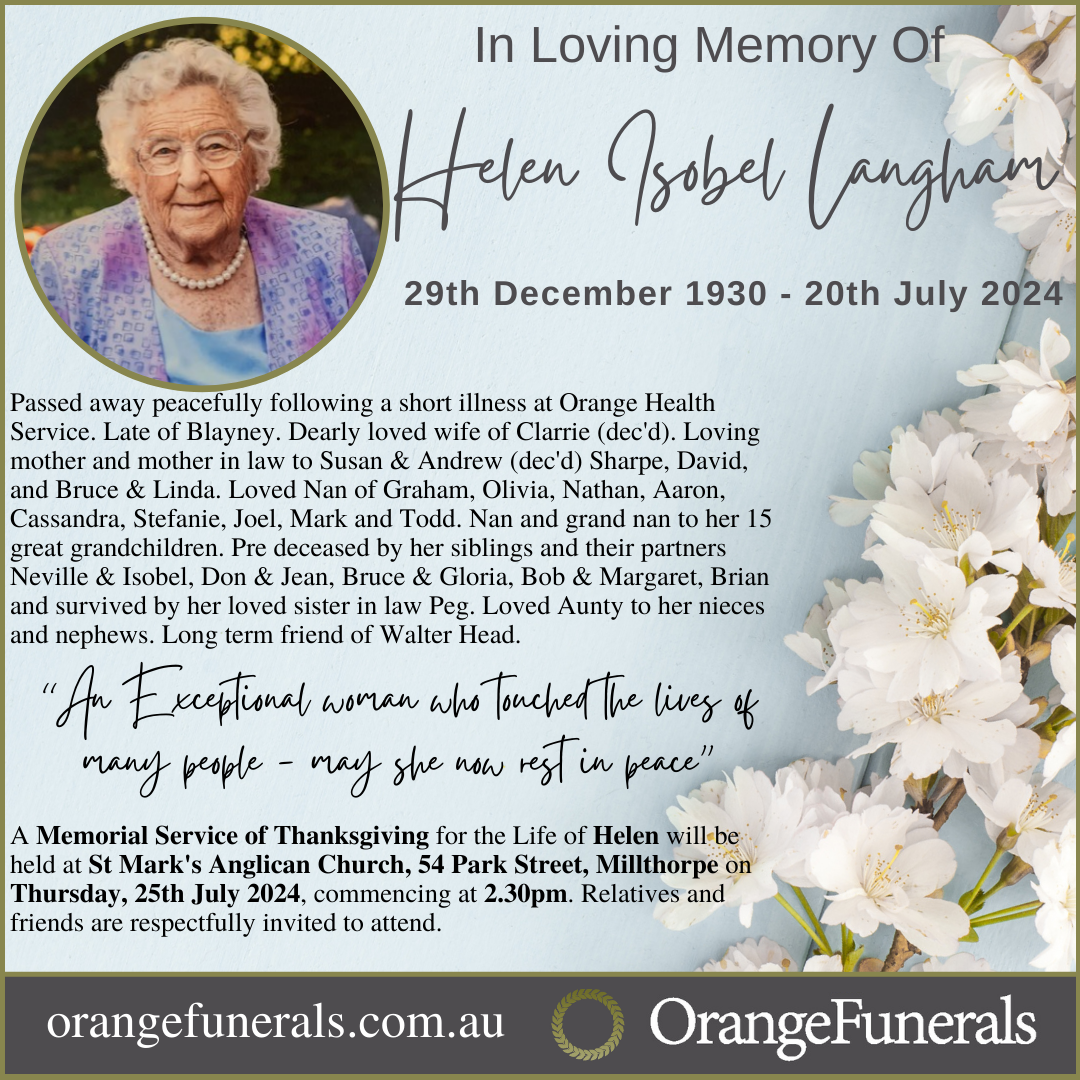 Current Funerals | Orange Funerals