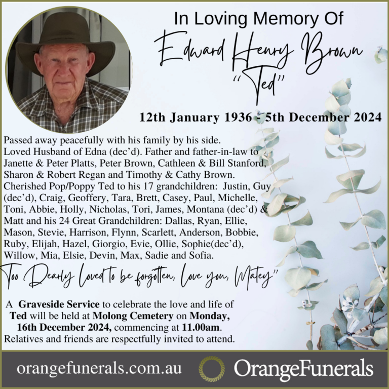 Current Funerals | Orange Funerals