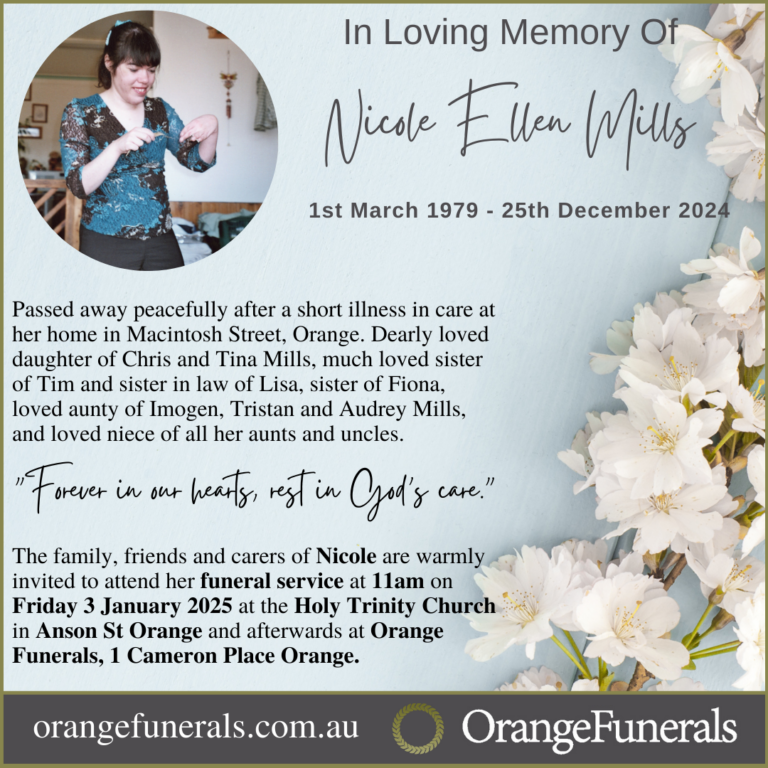 Current Funerals | Orange Funerals