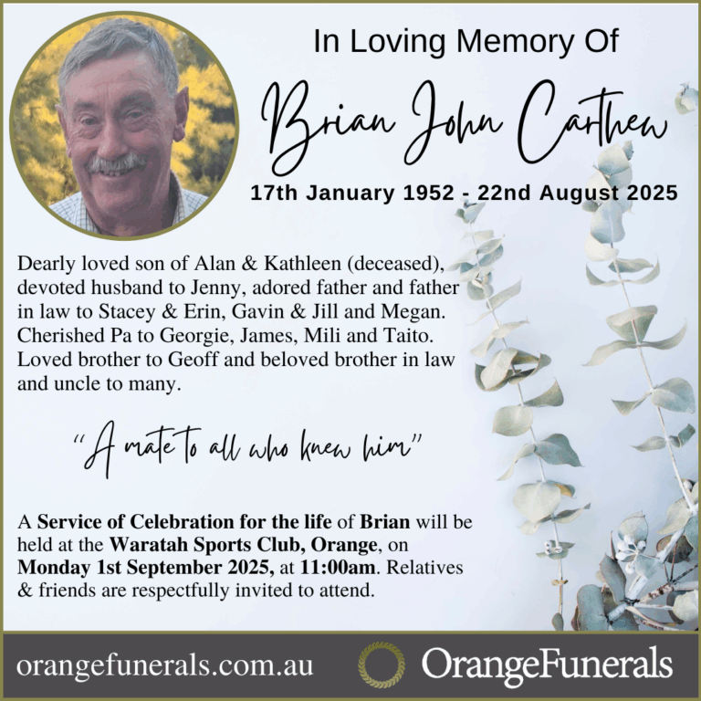 Current Funerals | Orange Funerals