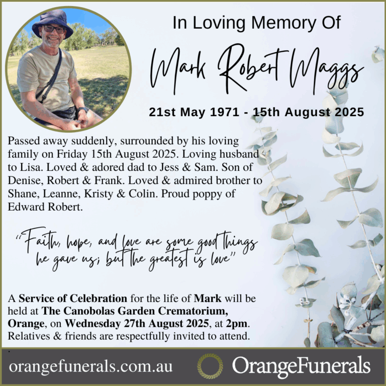 Current Funerals | Orange Funerals