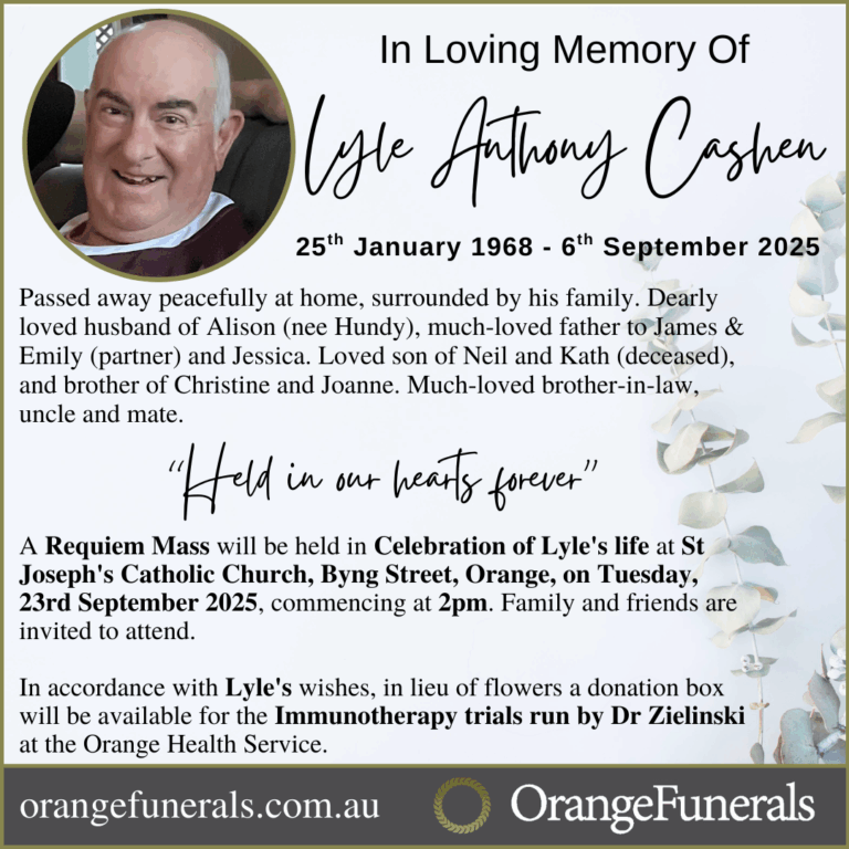Current Funerals | Orange Funerals