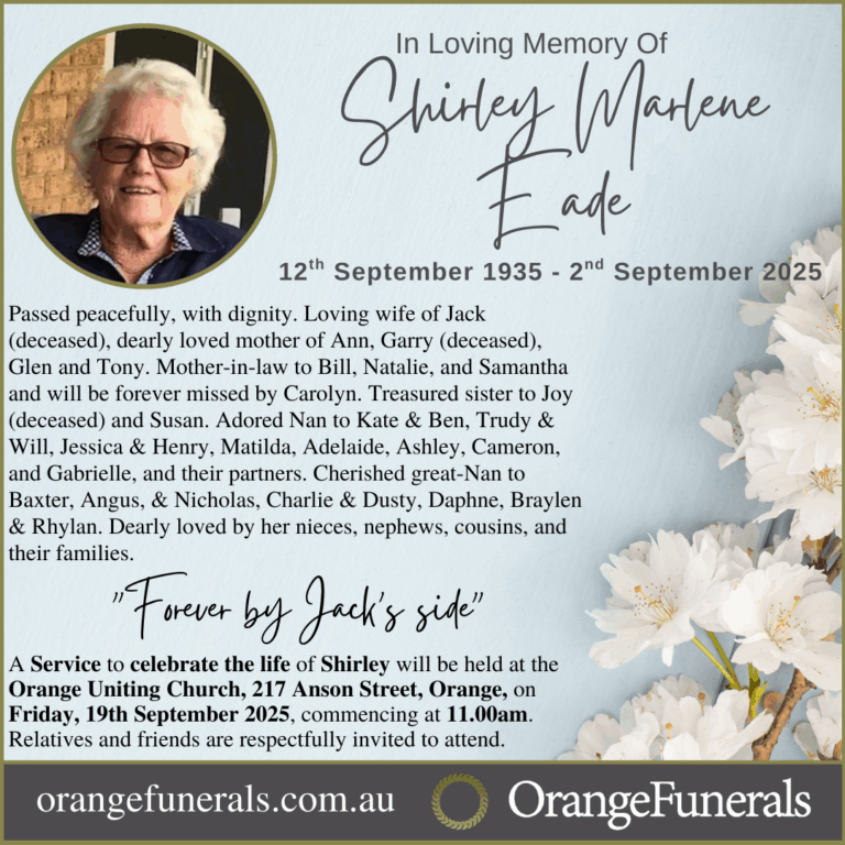 Current Funerals | Orange Funerals